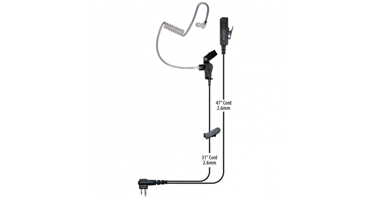 Motorola CP200/CP200d/CP100d 2-Pin Compatible 2-Wire FBI-Style Earpiece ...