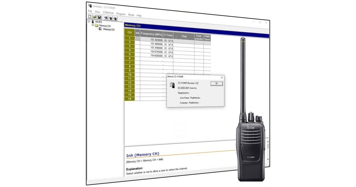 Icom IC-V10MR Programming Software Download - Radiotronics USA