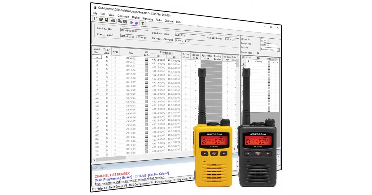 Motorola Vertex Standard CE-157 EVX-S24 Programming Software ...