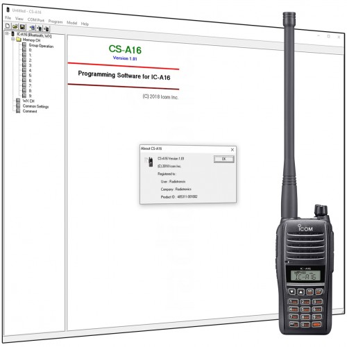 Icom IC-A16 Programming Software - Radiotronics USA