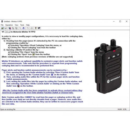 Minitor VI Customer Programming Software - Radiotronics USA