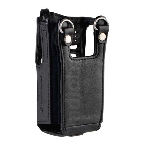 Motorola CP185 & CP100d Fixed Belt Loop Soft Leather Carry Case - Radiotronics USA