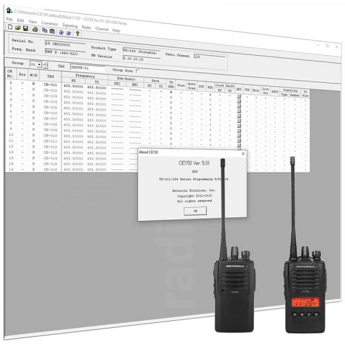 Motorola Vertex Standard CE-150 VX-261 & VX-264 Programming Software ...