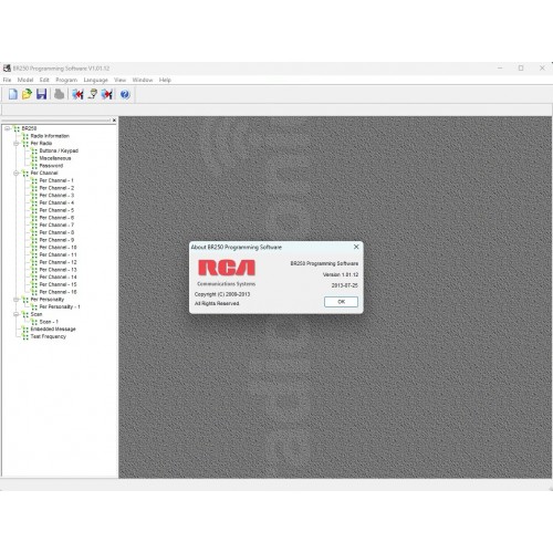RCA BR250 (BR250U & BR250V) Programming Software - Radiotronics USA