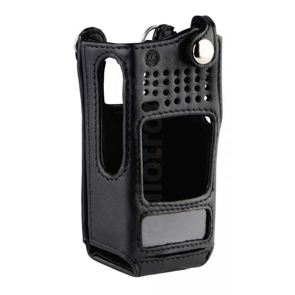 Motorola CP185 & CP100d Fixed Belt Loop Soft Leather Carry Case - Radiotronics USA