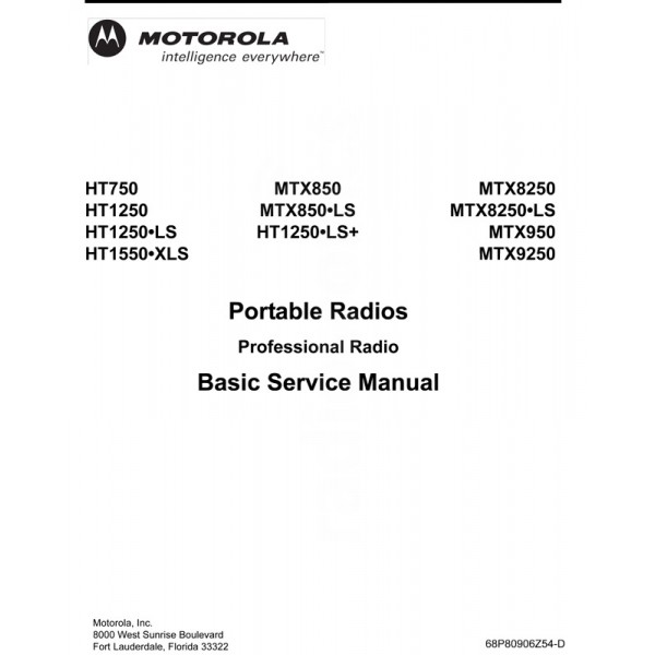 Motorola HT750 HT1250 HT1550 Service Manual - Radiotronics USA